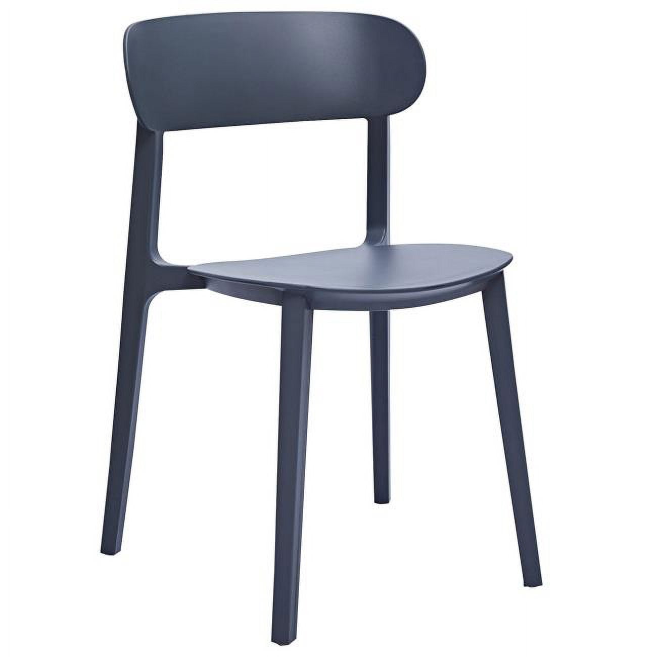 20 in. Qin Contoured Back Curved Seat Dining Side Chair, Gray - Set of ...