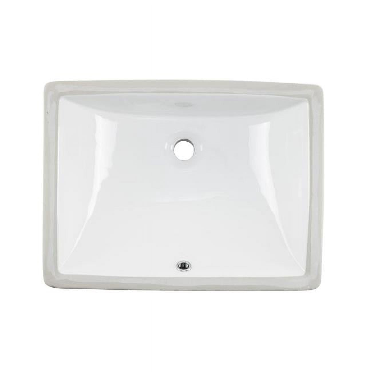 20 in. Rectangular Undermount Single Bowl Bathroom Sink in White ...