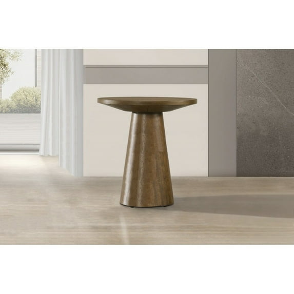 20 in. Round Wood Console Table Modern Living Room Sofa Table with ...