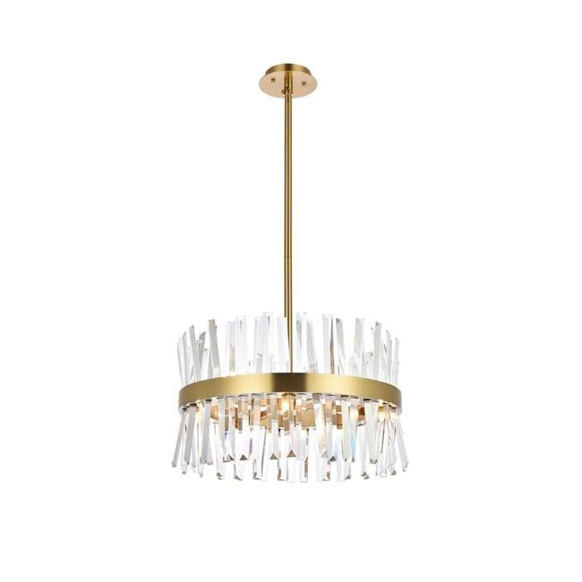 20 in. Serephina Crystal Round Pendant Light, Satin Gold - Walmart.com