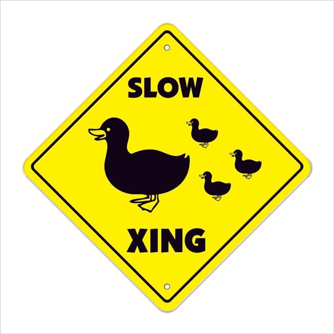 20 in. Slow Duck Zone Xing Crossing Sign - Walmart.com