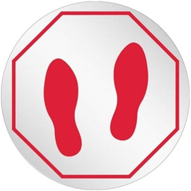 20 in. StandSafe Footprints Personal Spacing Floor Disk - Pack of 6 ...