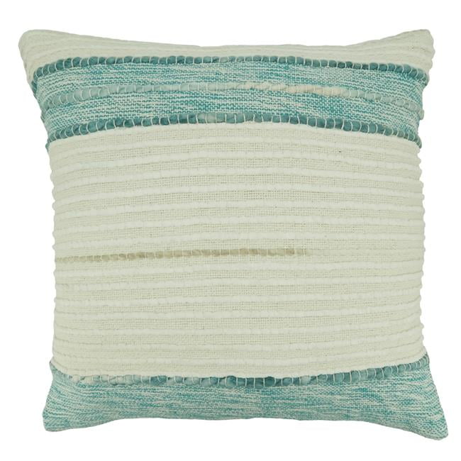 20 in. Striped Throw Square Pillow Cover, Aqua - Walmart.com