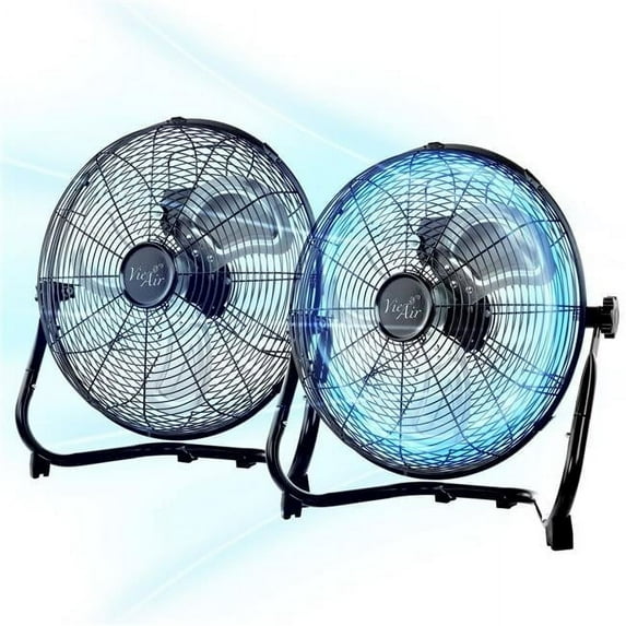 20 in. Tilting High Velocity 3 Speed Metal Floor Fan - Pack of 2 ...