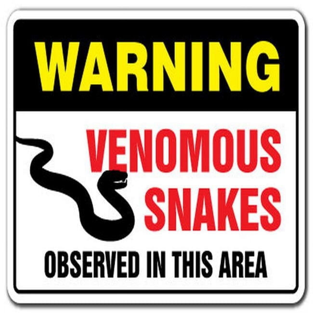 20 in. Venomous Snakes Warning Sign - Reptile Lover Cobra Poisonous ...