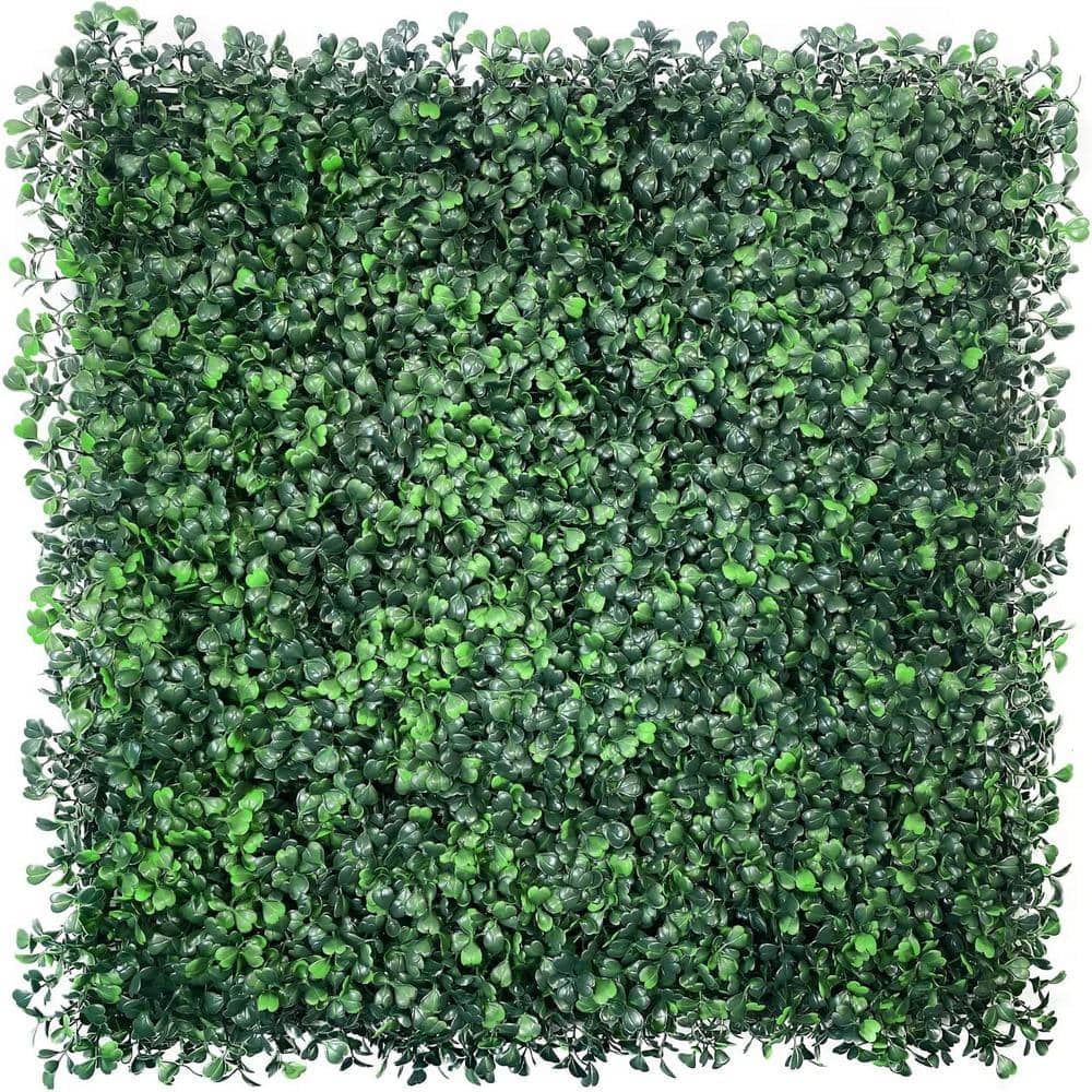 20 in. x 20 in. Artificial Boxwood Hedge Panels Weather Proof Greenery ...