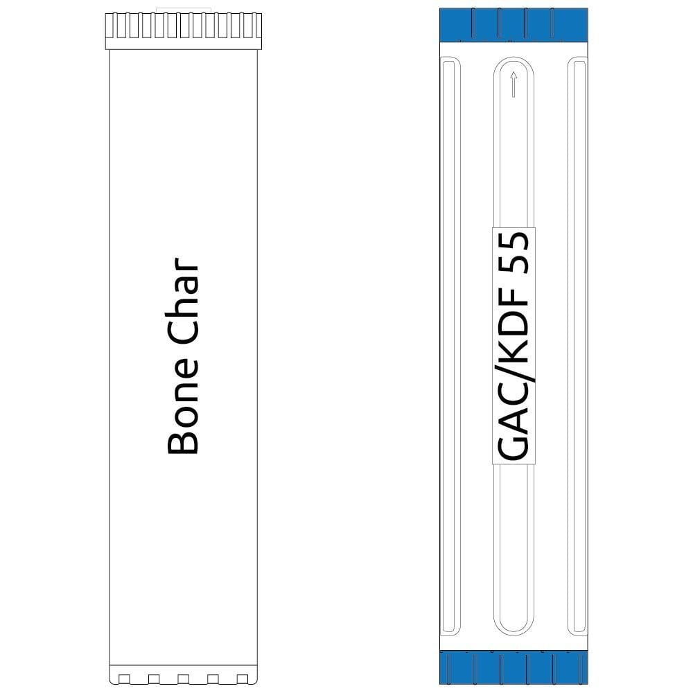 20-inch Big Blue 2 Stage Filter Kit with Bone Char-GAC/KDF55 - Walmart.com