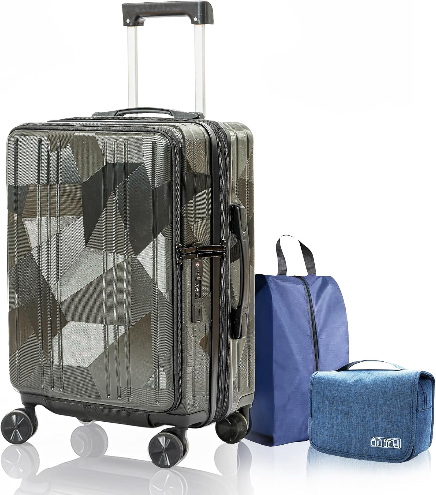 20 inch Carry Luggage Expandable Top Opening/Clamshell Opening, TSA ...