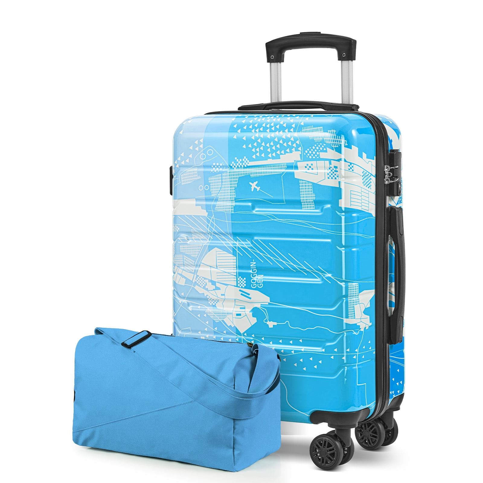20 inch Carry on Luggage with Spinner Wheels, Lightweight Suitcase With ...