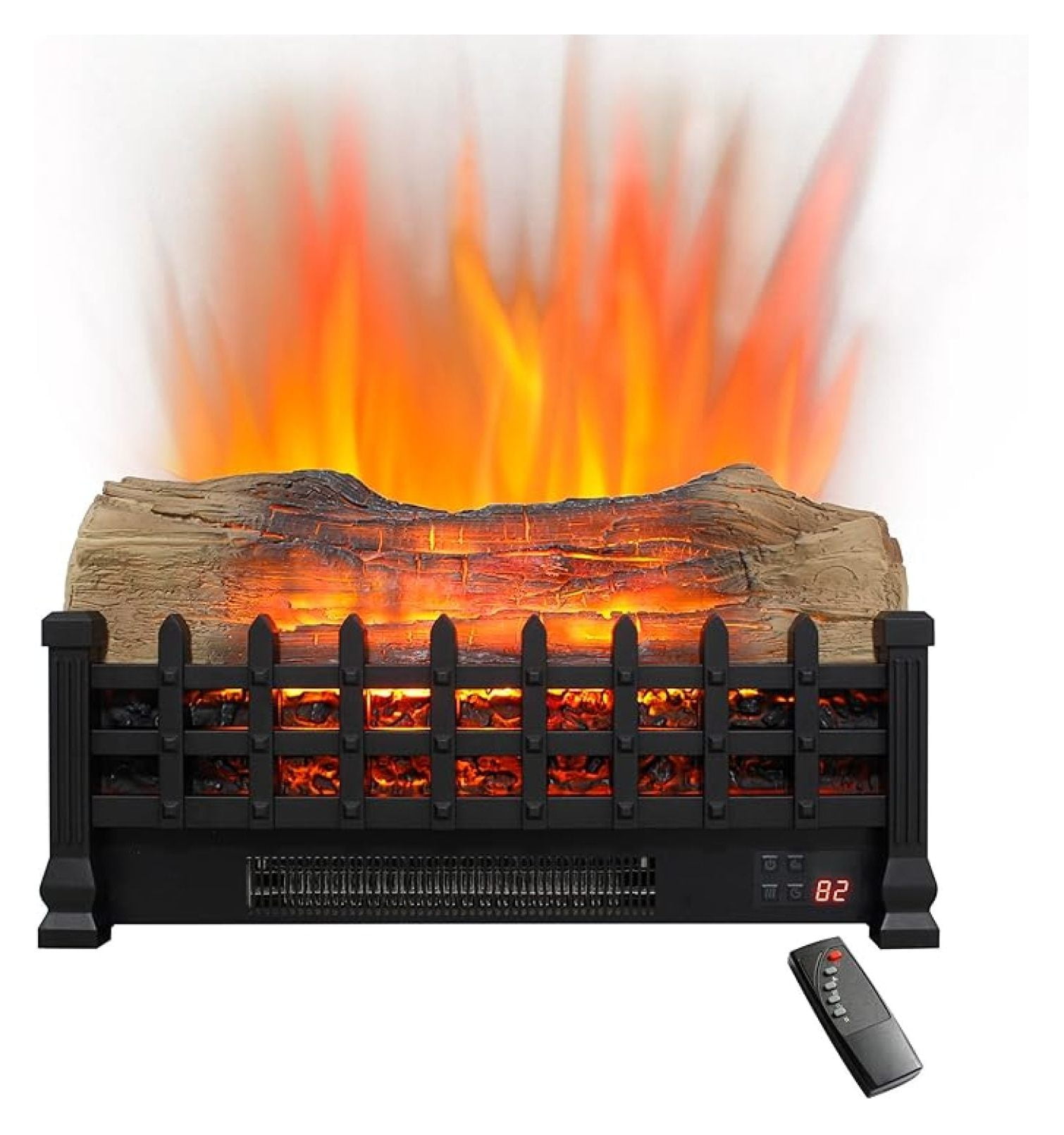 20 inch Electric Fireplace Insert with 3D Log Set, 1400W Free Standing ...