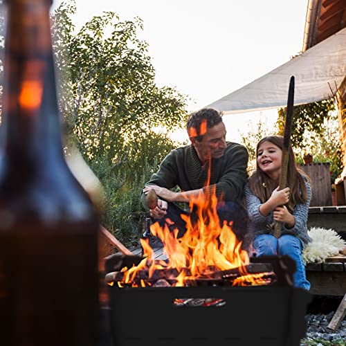 20 inch Fire Pit, Outdoor Portable Firepit with BBQ Tray, Detachable ...