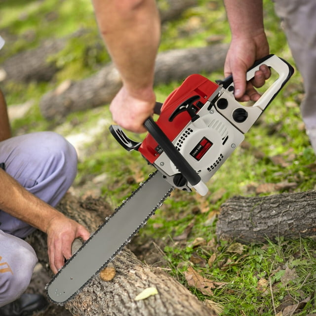 20 inch Gas-powered Chainsaw 52CC 2-Stroke Wood Cutting Chain Saw Air ...