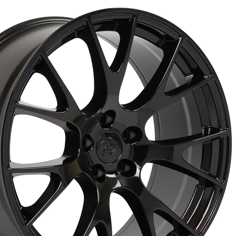 20x9 Gloss Black 20 Inch 2528 Hellcat Style Wheel Fits Dodge Charger ...