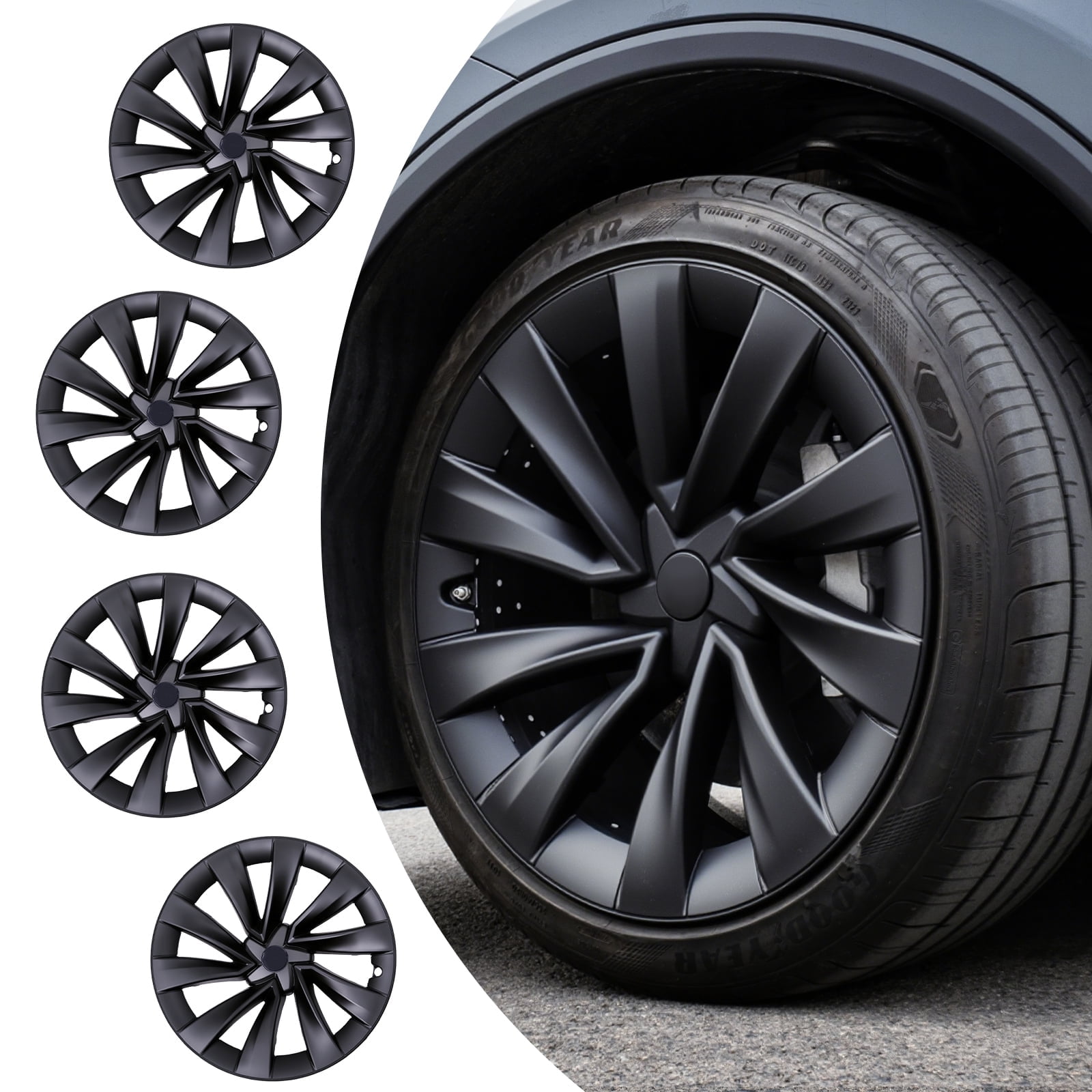 20-inch Hubcaps Wheel Skin Covers Compatible with 2025 2026 Tesla Model ...
