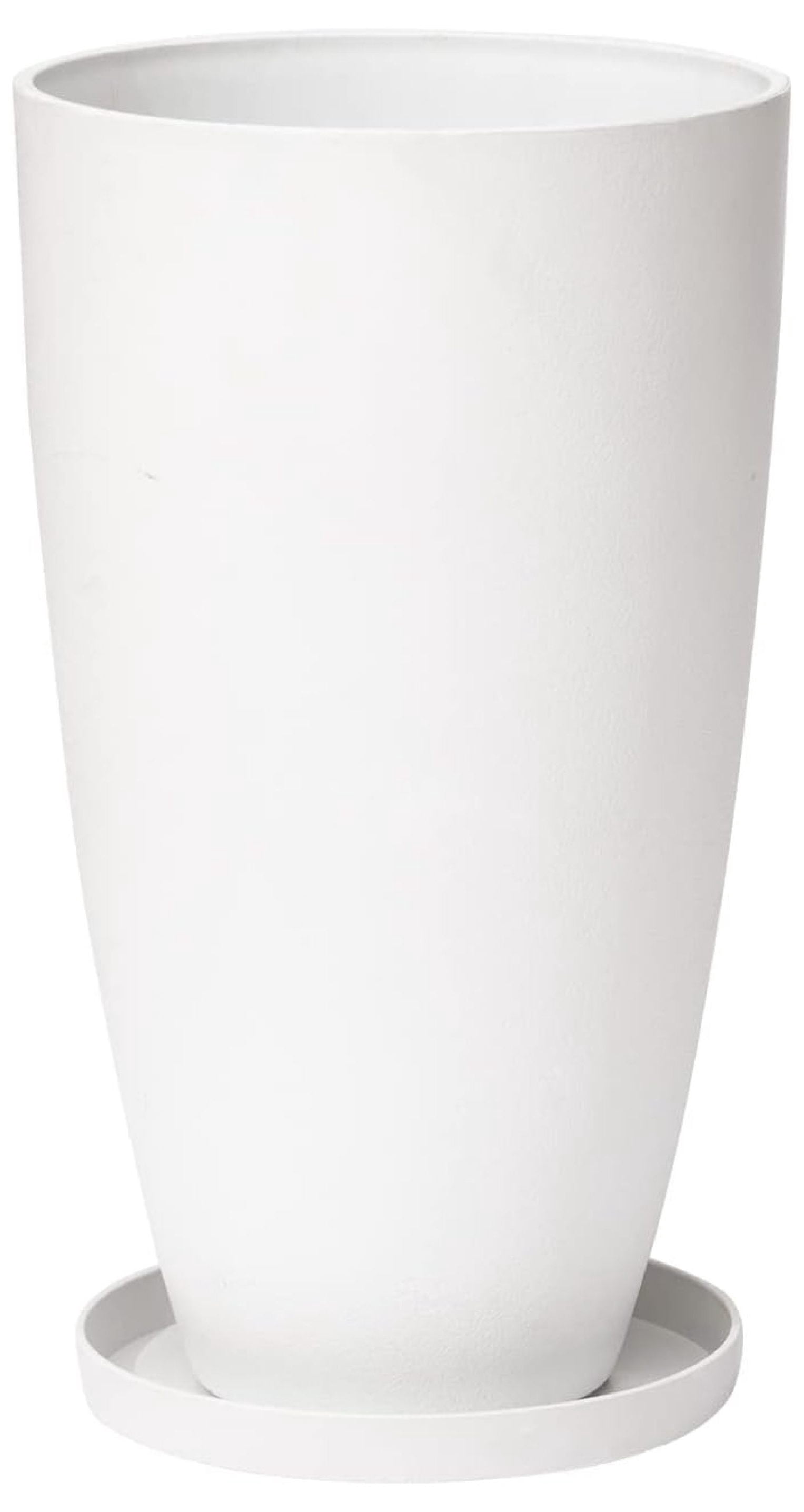 20 inch Round Tall Planter,Indoor/Outdoor White Planter with Drainage ...