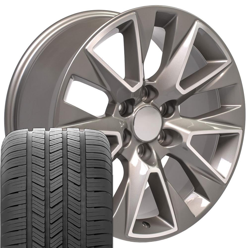 20 inch Silver Machined 5919 Wheels & 275/55R20 Goodyear Tires SET Fits ...