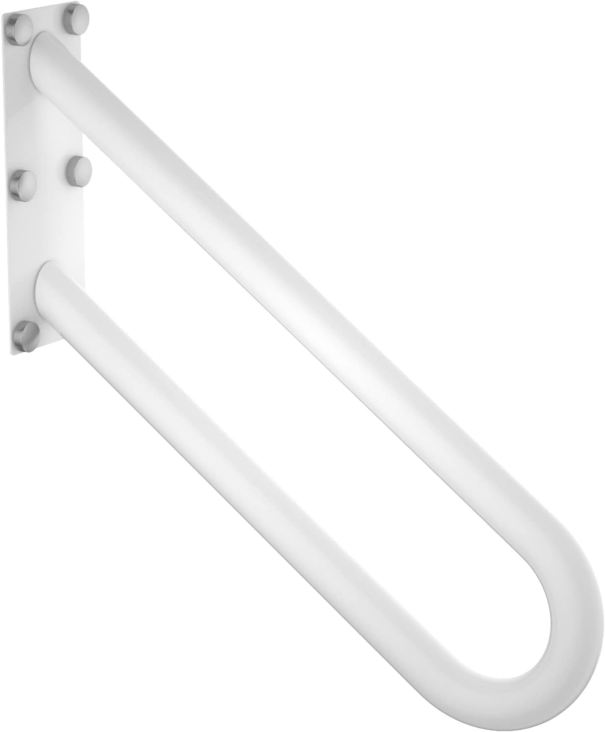 "ZUEXT 20"" U Shaped Stainless Steel Safety Grab Bar, White Handrail ...