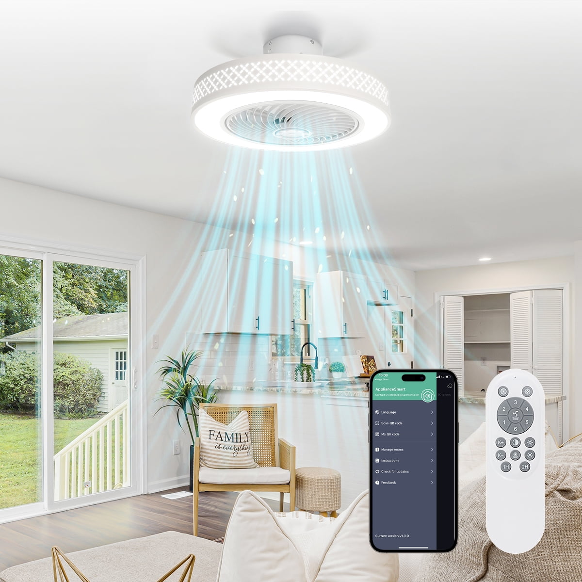 BlitzWill Home & Garden 20" Metal Modern Flush Mount Living Room ...