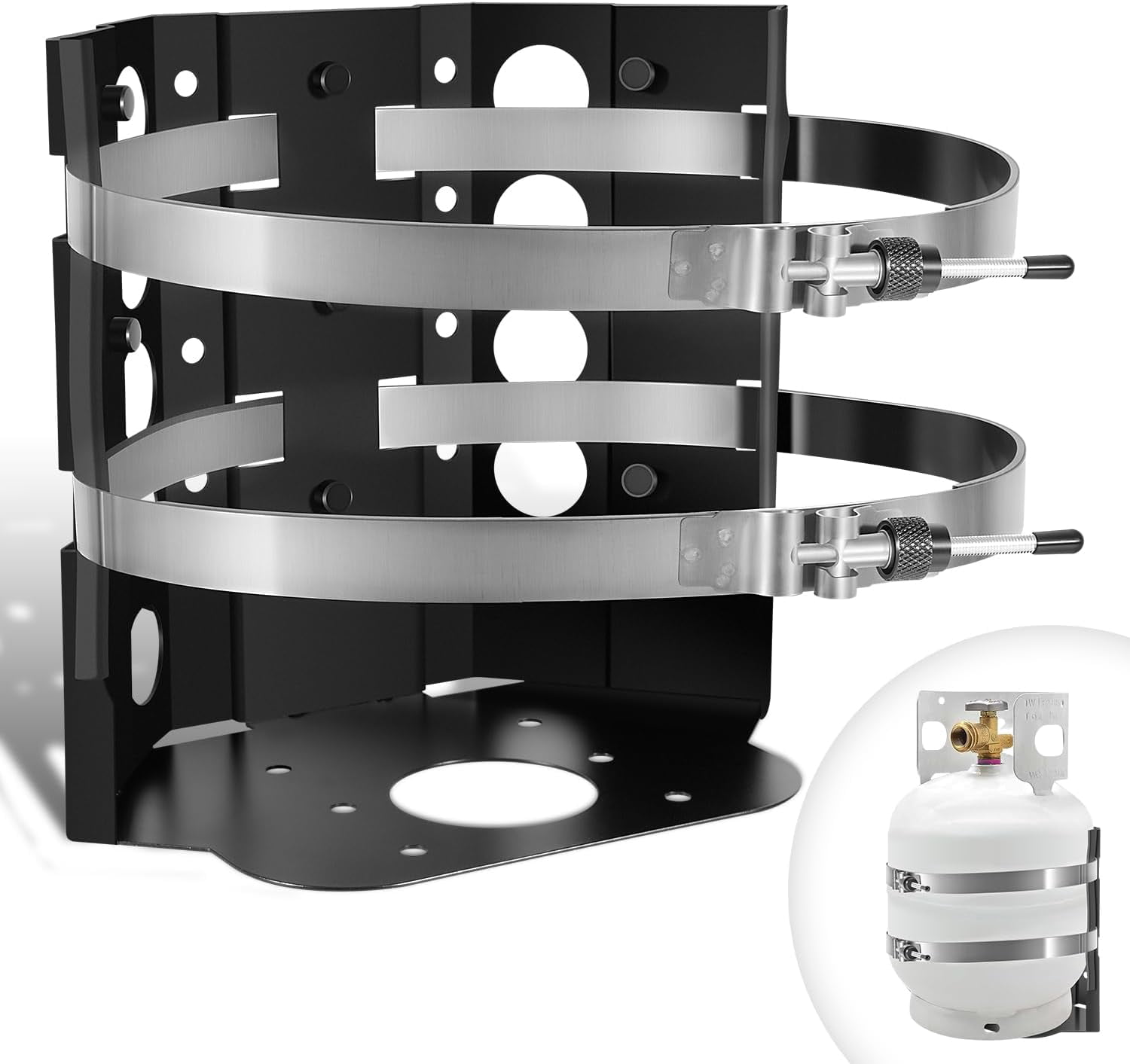20 lb BBQ Propane Tank Holder, Marine-Grade Stainless Steel 12-Inch ...