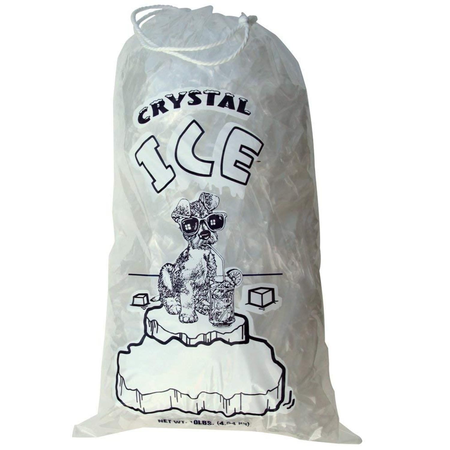 20 lb Ice Bags with Drawstring 13 in x 23 in x 1.85 mil Pack of 250 ...