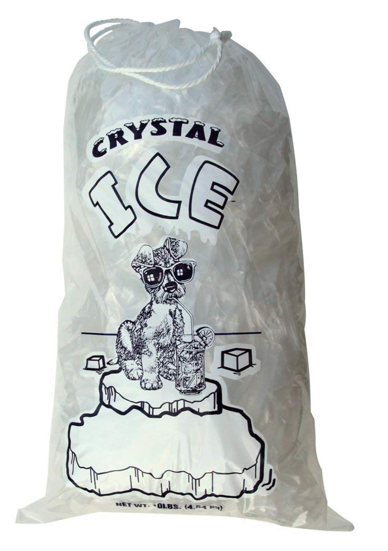 20 lb Ice Bags with Drawstring 13 in x 23 in x 1.85 mil Pack of 250 ...