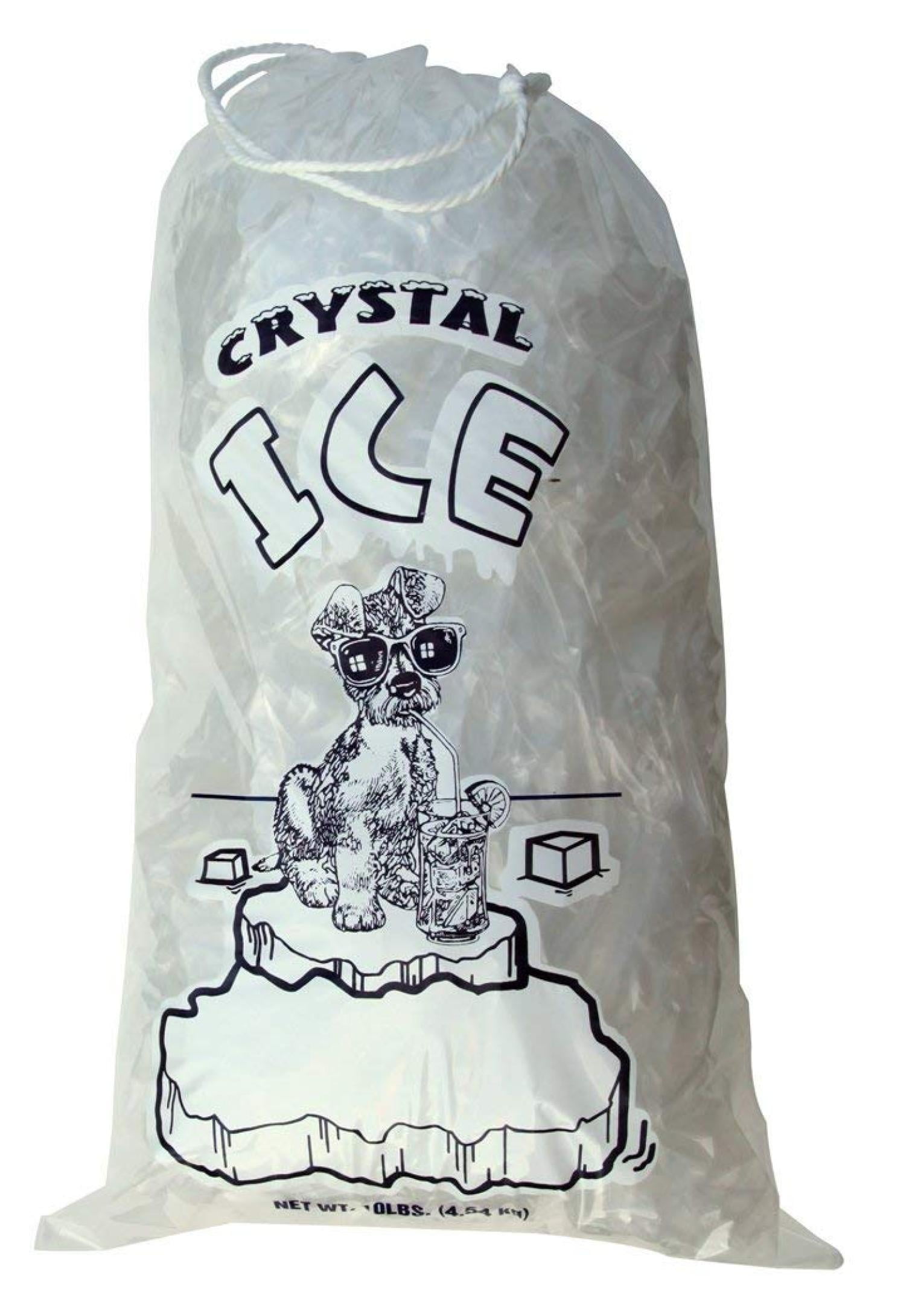 20 lb Ice Bags with Drawstring 13 in x 23 in x 1.85 mil Pack of 250 ...