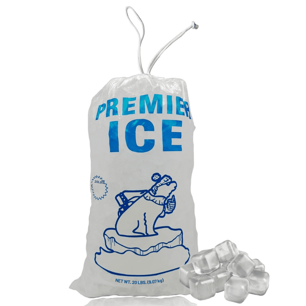 20 lb Ice Bags with Drawstring 14.7 in x 22 in x 1.85 mil Pack of 150 ...