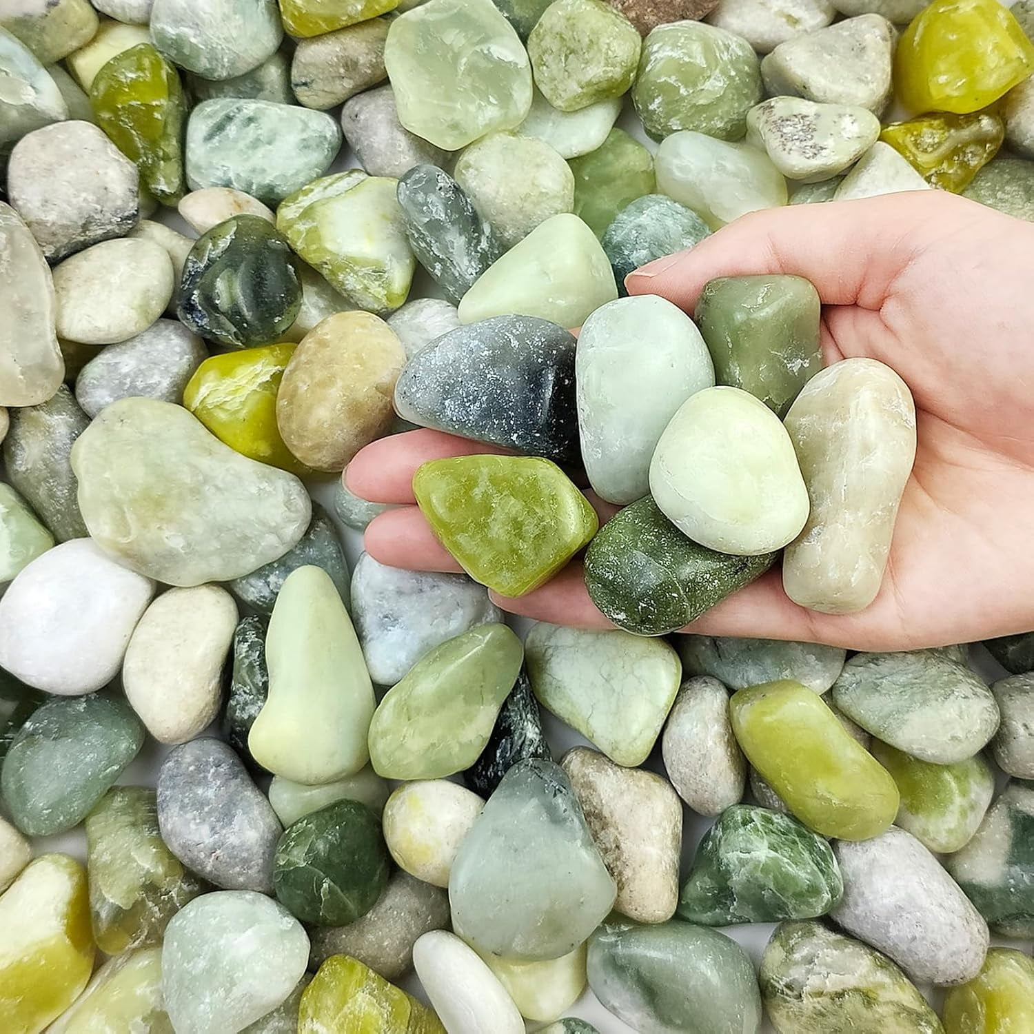 20 lbs Jade River Rocks for Landscaping, 1-2 Inch Decorative Pebbles ...