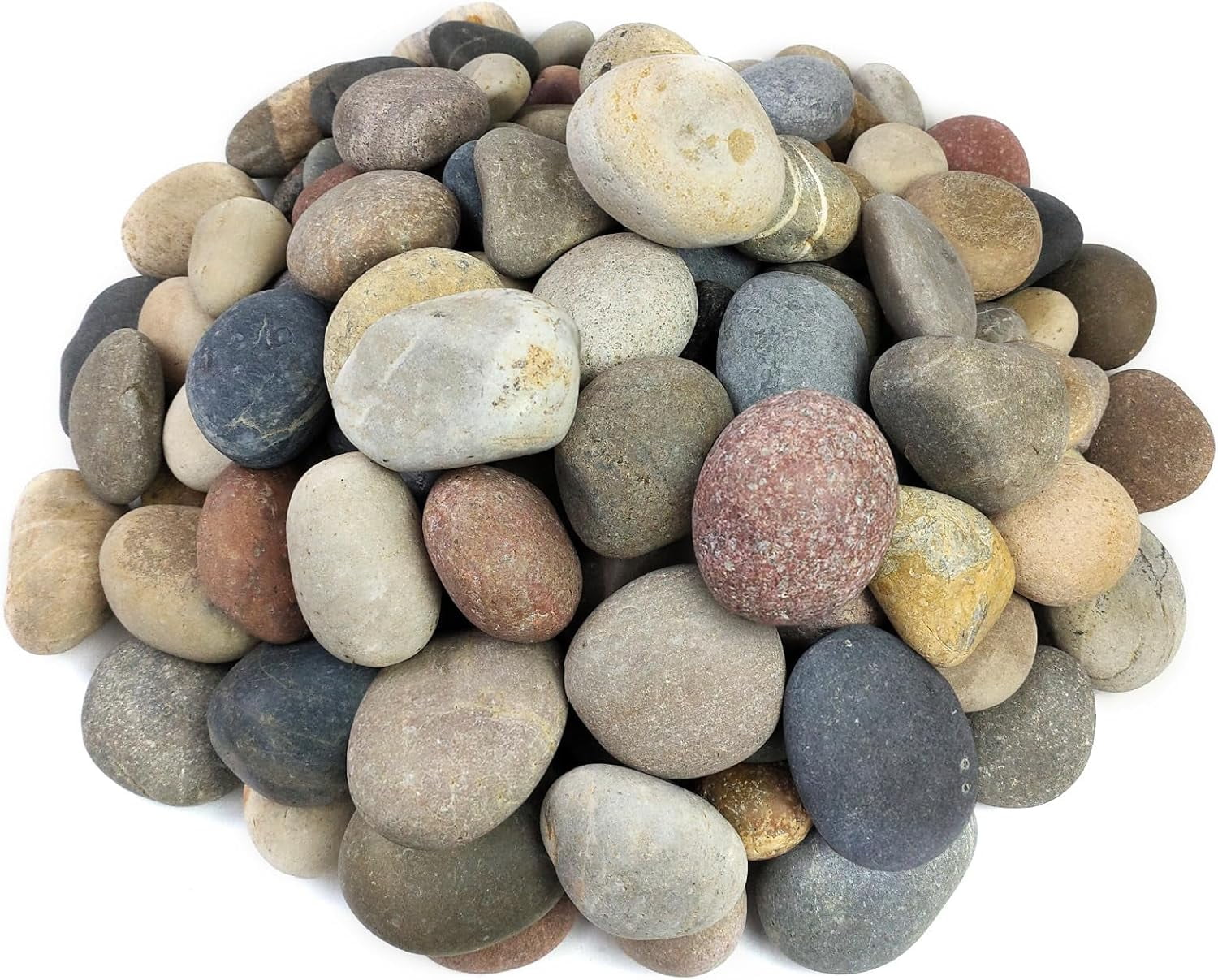 20 lbs Large River Rocks for Outdoor Landscaping, 3-4 Inch Decorative ...