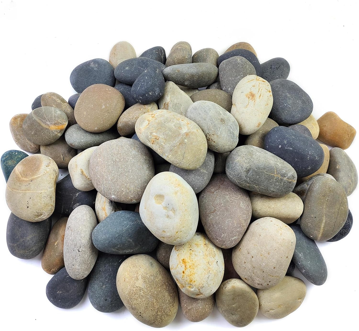20 lbs Large River Rocks for Outdoor Landscaping, 3-4 Inch Decorative ...