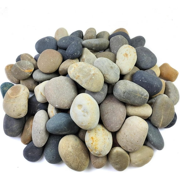 20 lbs Large River Rocks for Outdoor Landscaping, 3-4 Inch Decorative ...