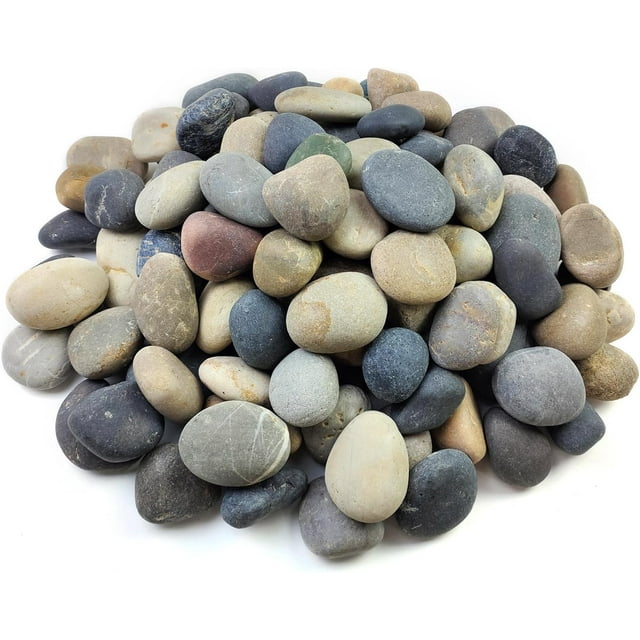 20 lbs Natural River Rocks Mexican Beach Pebbles, 2-3 Inch Decorative ...