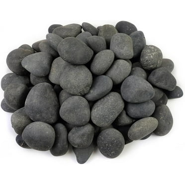 50 Lb. Premium Black Grey Mexican Beach Pebbles 3-5 inches, Decor ...