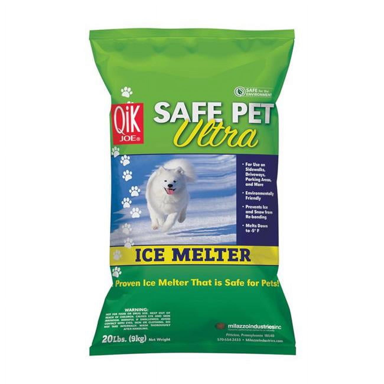 20 lbs Qik Joe Safe Pet Ultra MG-104 Pet Friendly Solid Ice Melt ...