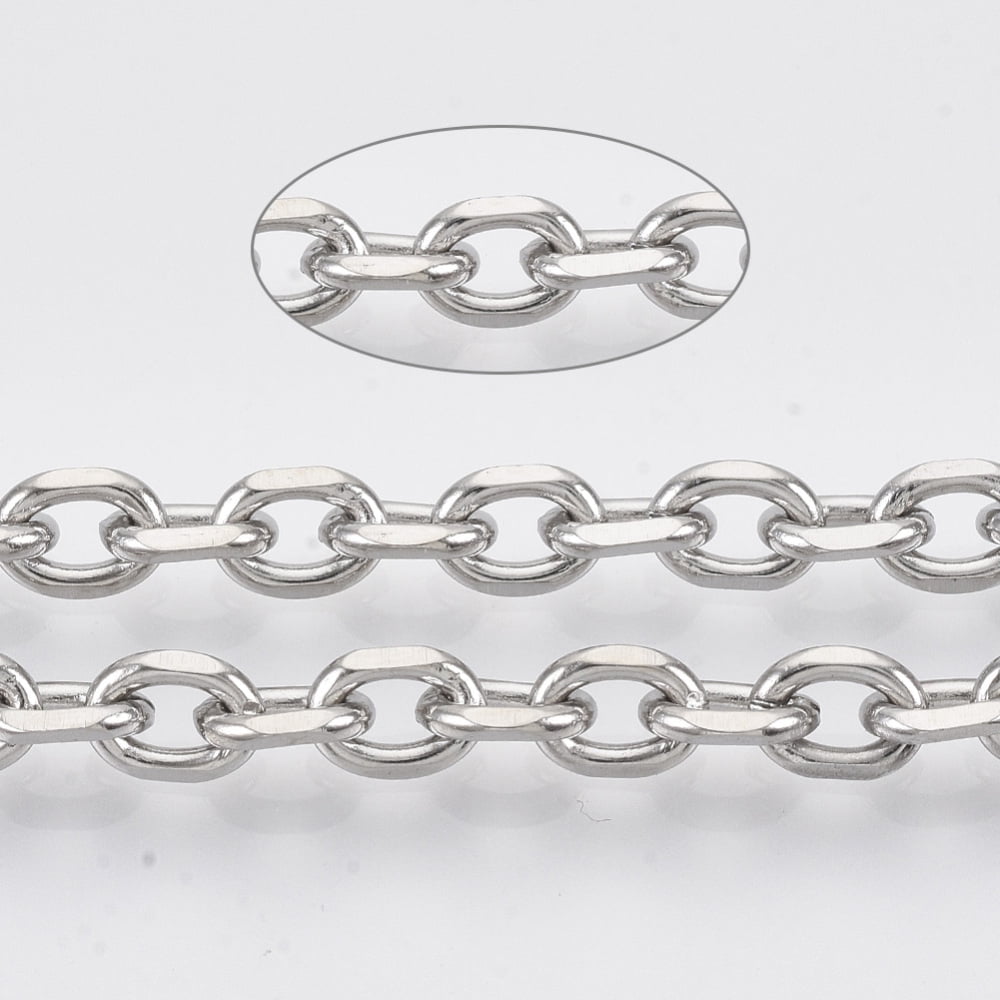 20 m Tarnish Resistant 304 Stainless Steel Cable Chains Diamond Cut ...