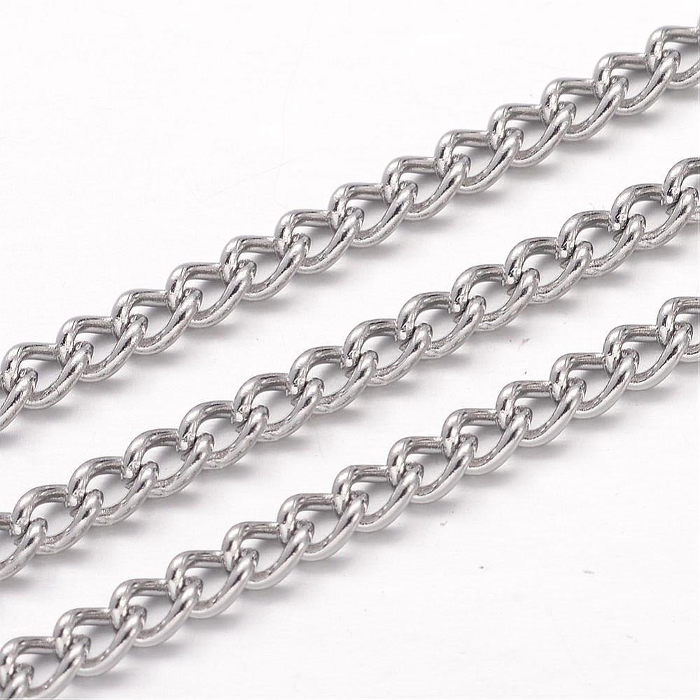 20 m Tarnish Resistant 304 Stainless Steel Curb Chains Twisted Chains ...