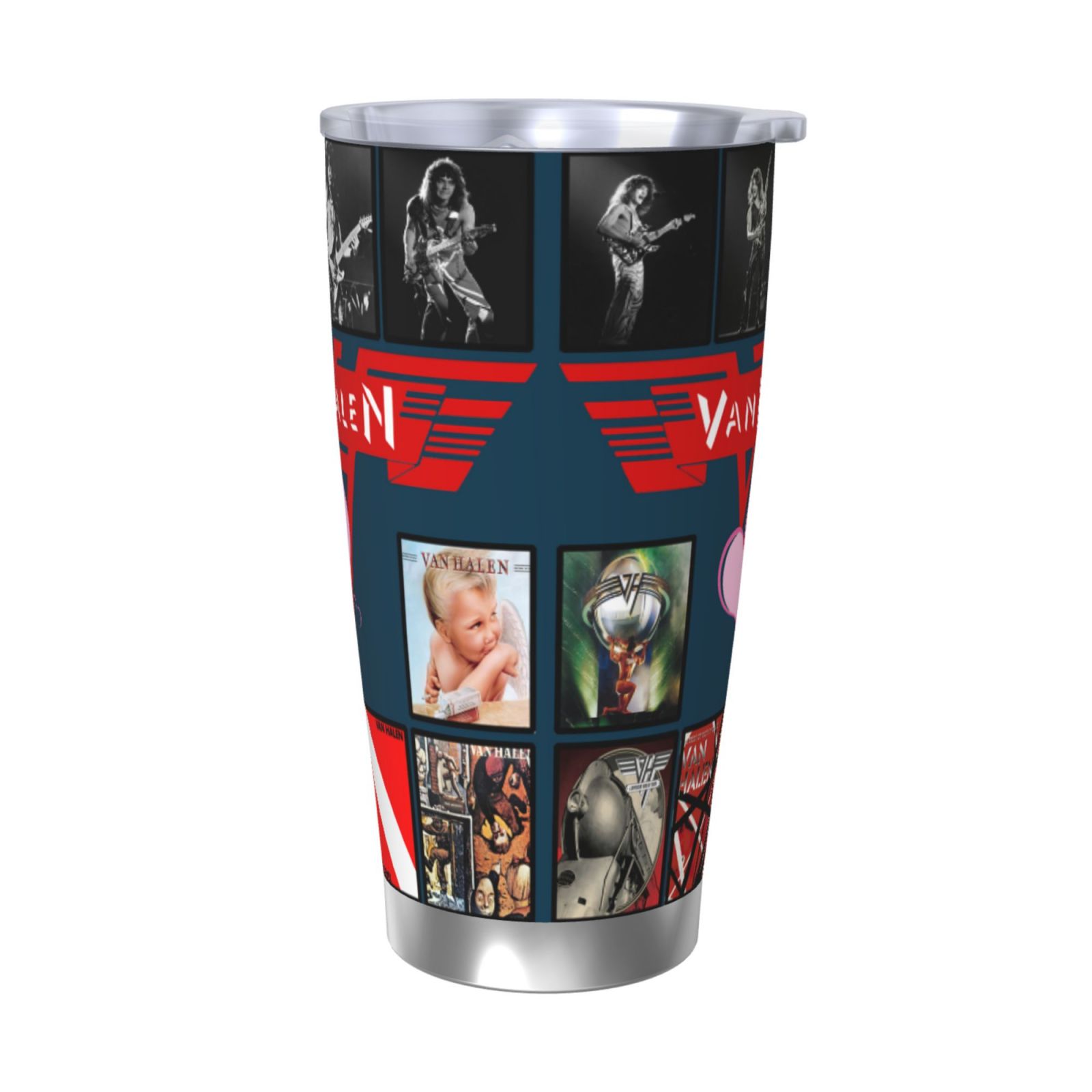 20 oz Car Tumbler Insulated Coffee Cup with Lid for Van.1986 Halen ...