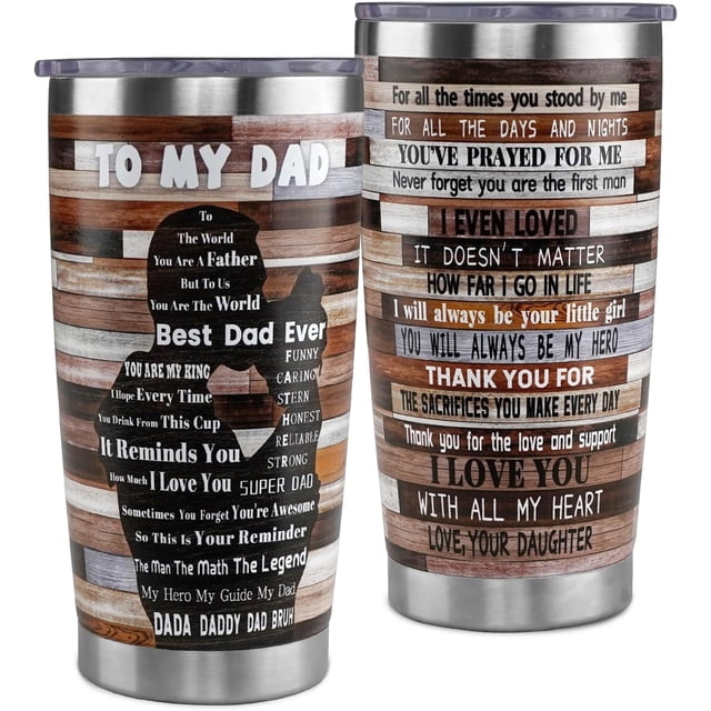 20 oz Dad Tumbler Cup, Fathers Day Drinking Cup from Daughter, Girl Dad ...