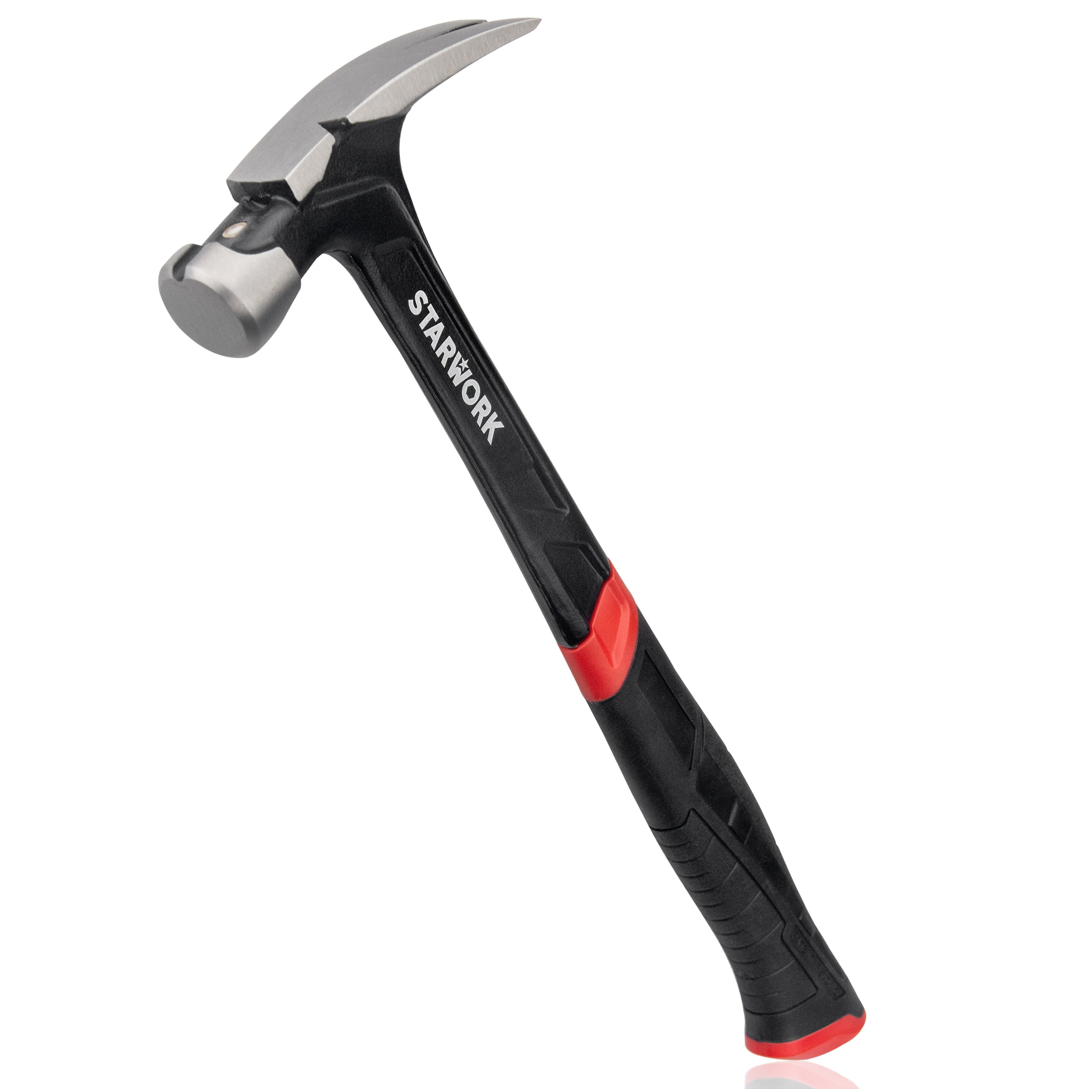 STARWORK 20 oz Hammer with Comfort Grip, Nailing Hammer Steel Head ...