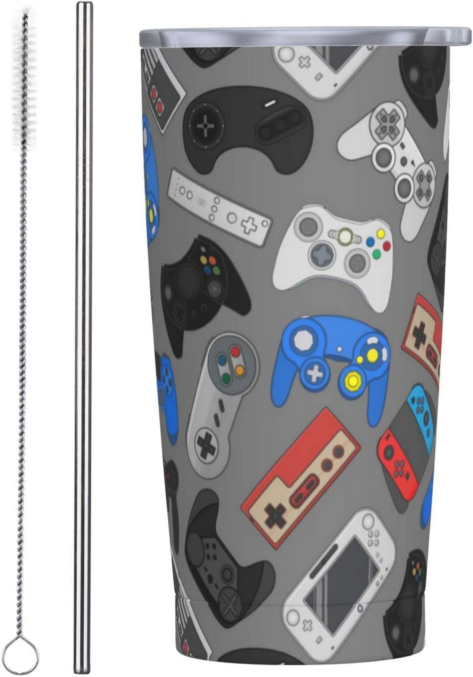 20 oz Insulated Stainless Steel Tumbler Mug Video Game Controller Cup ...