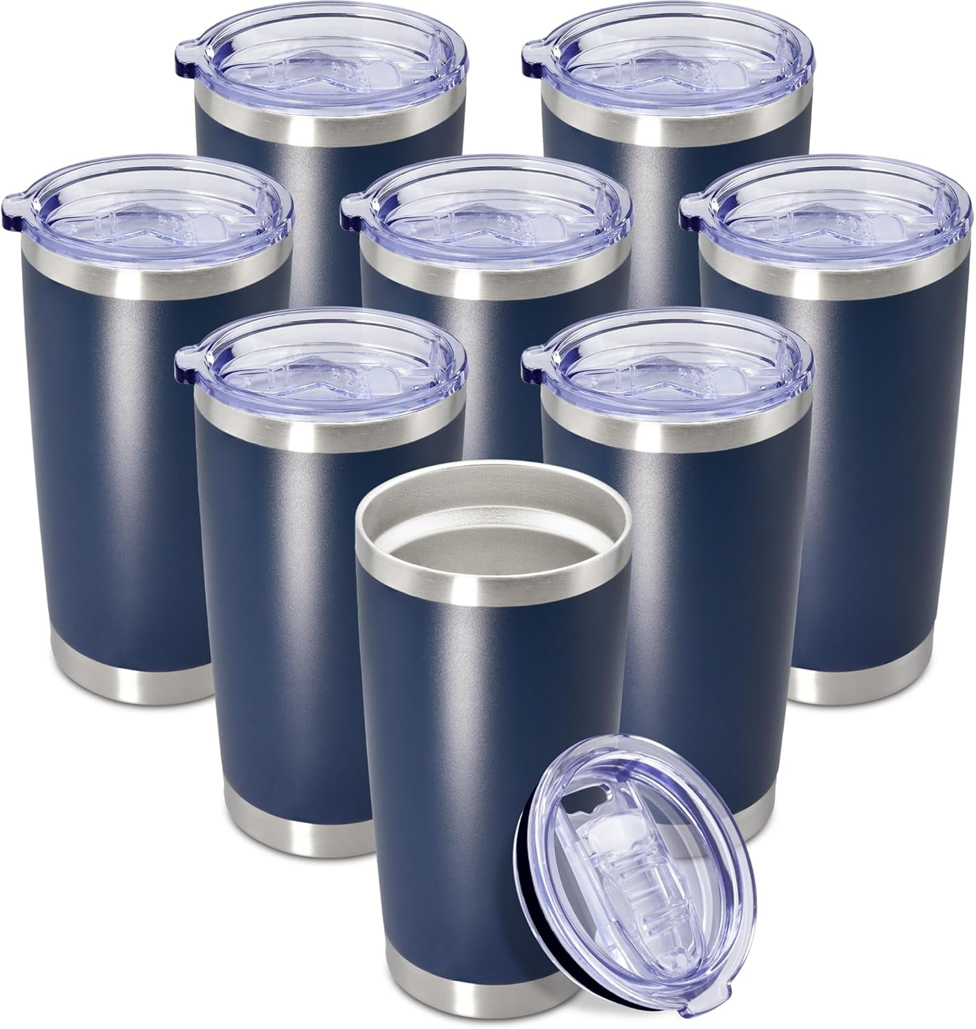 20 oz Navy Stainless Steel Vacuum Insulated Travel Tumbler with Lid ...