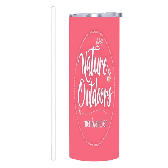 20 oz Pink Stainless Steel Insulated Tumbler with Metallic Lid ' Nature ...