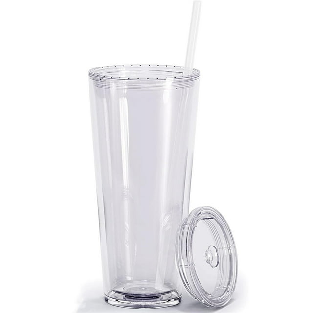 20 oz Plastic Insulated Tumblers,Double Wall Plastic Tumblers with Lids ...