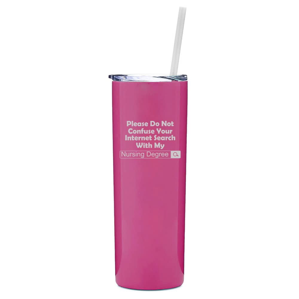 20 oz Skinny Tall Tumbler Stainless Steel Vacuum Insulated Travel Mug ...