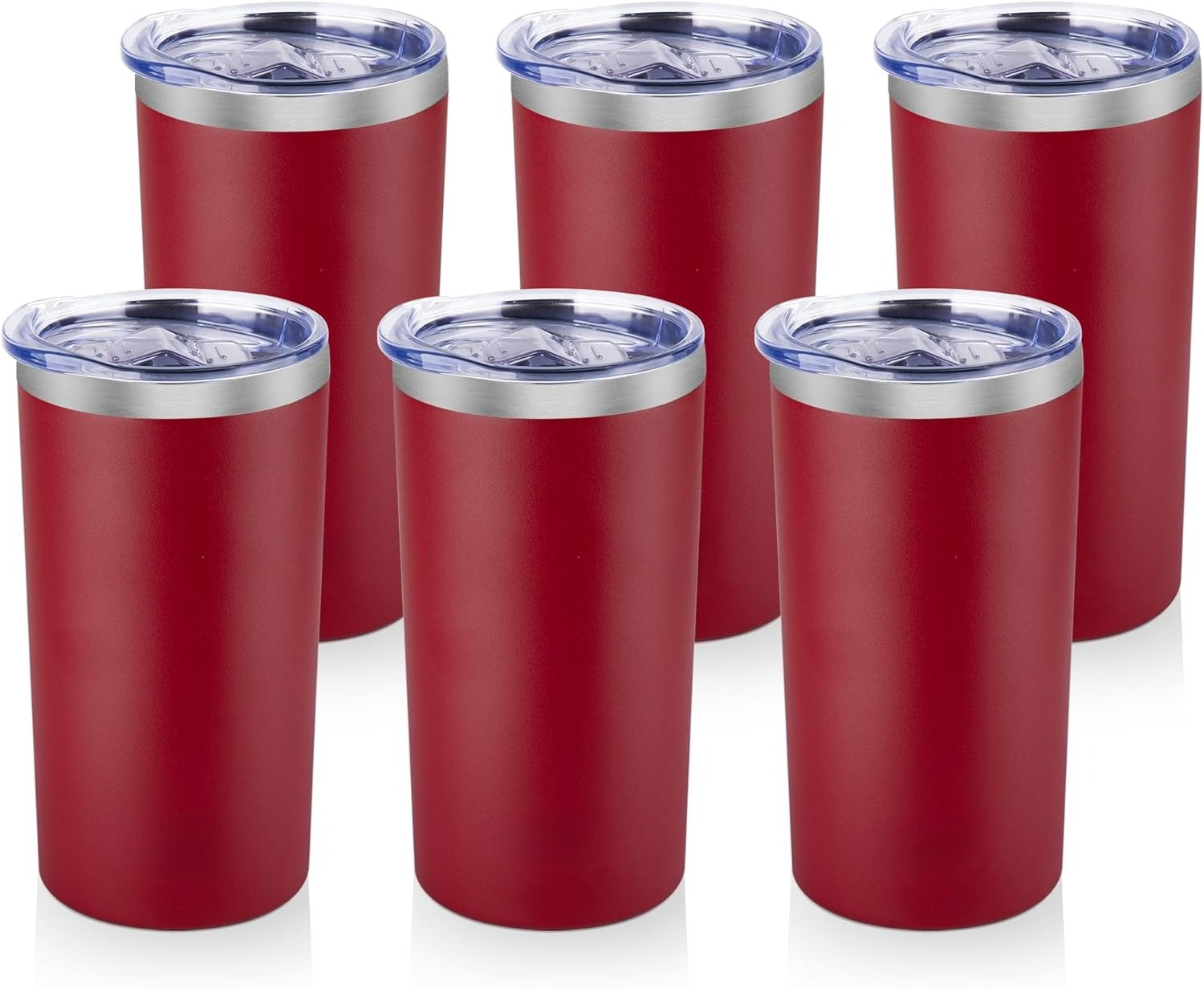 20 oz Skinny Tumblers Bulk Set, Stainless Steel Insulated Slim Tumblers ...