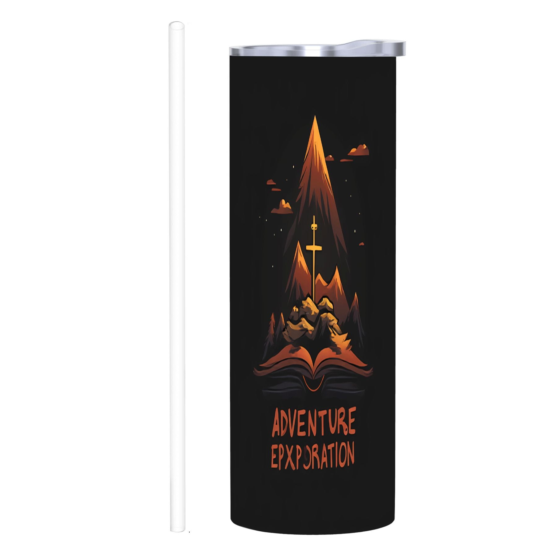 20 oz Stainless Steel Insulated Travel Mug - Black with Adventure ...