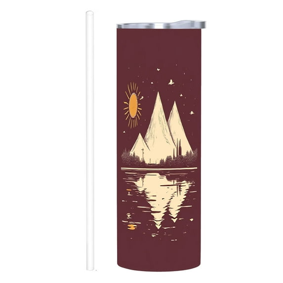 20 oz Stainless Steel Insulated Travel Mug - Maroon with Scenic ...