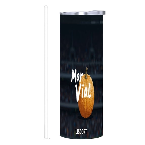 20 oz Stainless Steel Insulated Travel Mug - Pumpkin Design with ' Man ...