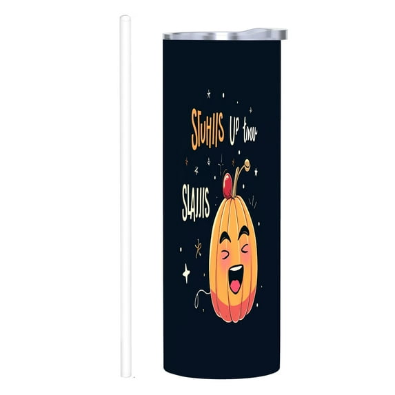 20 oz Stainless Steel Insulated Travel Mug - Whimsical Blue Pumpkin ...