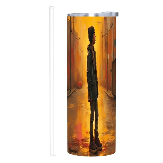20 oz Stainless Steel Insulated Tumbler - Artistic Alleyway Design with ...